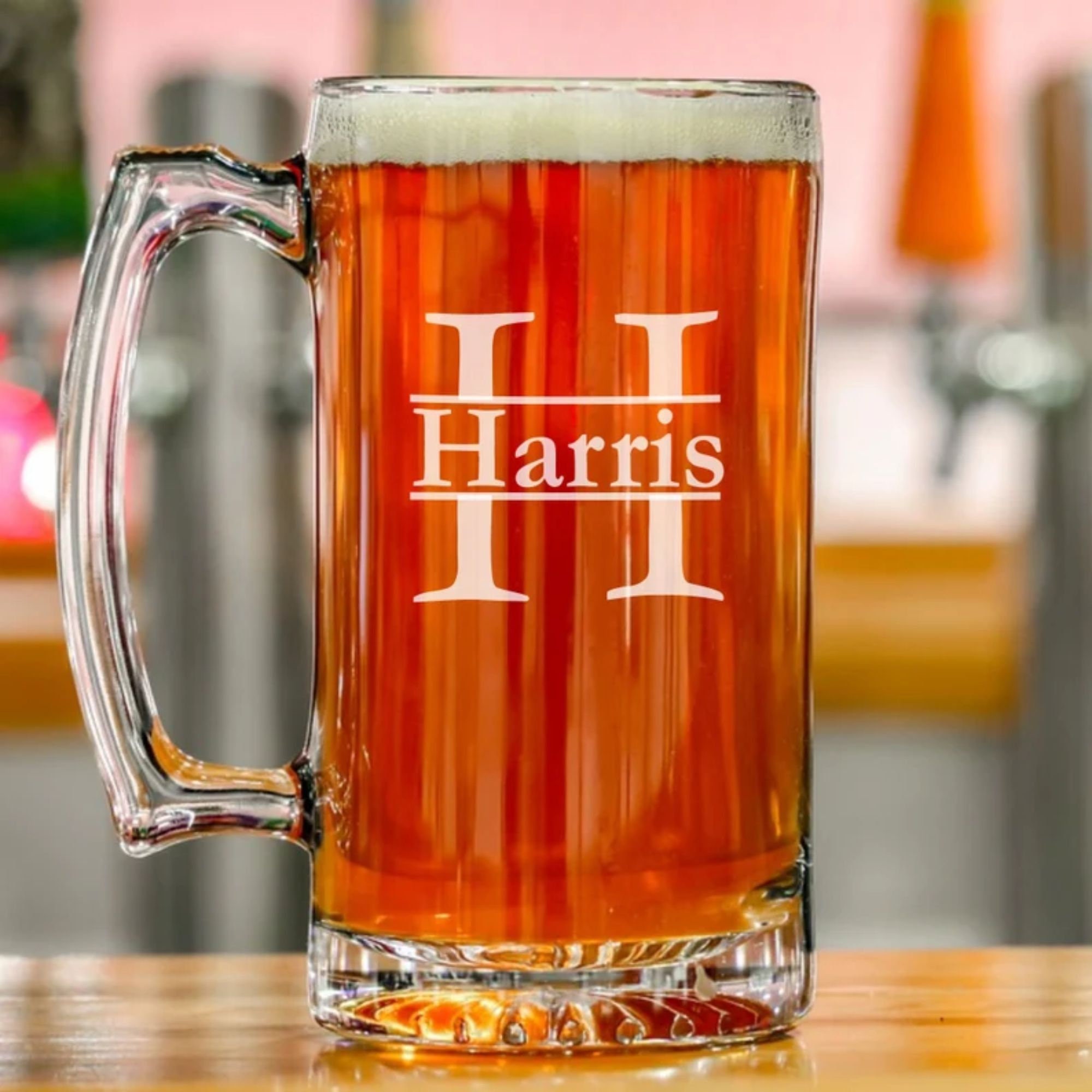 Engraved Custom Logo Beer Mug Logo Beer Mug Monogram Beer - Etsy
