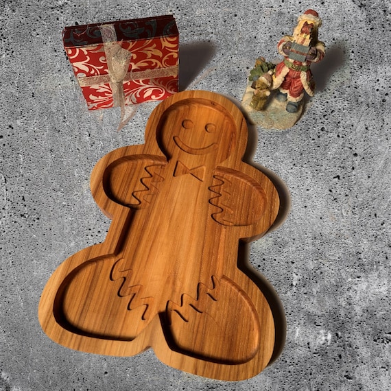 Gingerbread Man Tray Holiday Tray Wood Tray Wood Holiday - Etsy