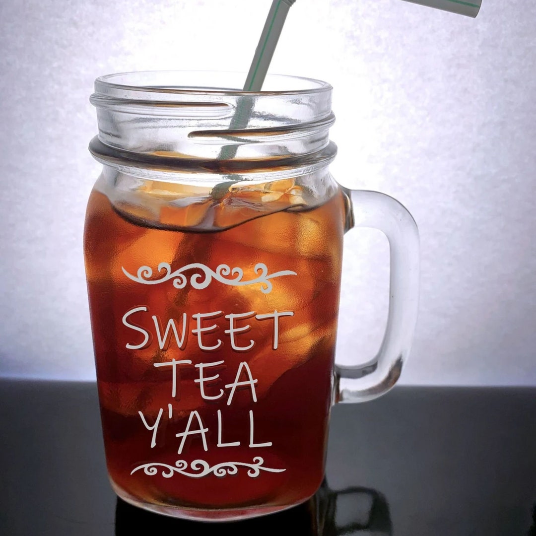 Sweet Tea Y'all Mason Jar Mug, Custom Mason Jar Mug, Personalized Mason ...