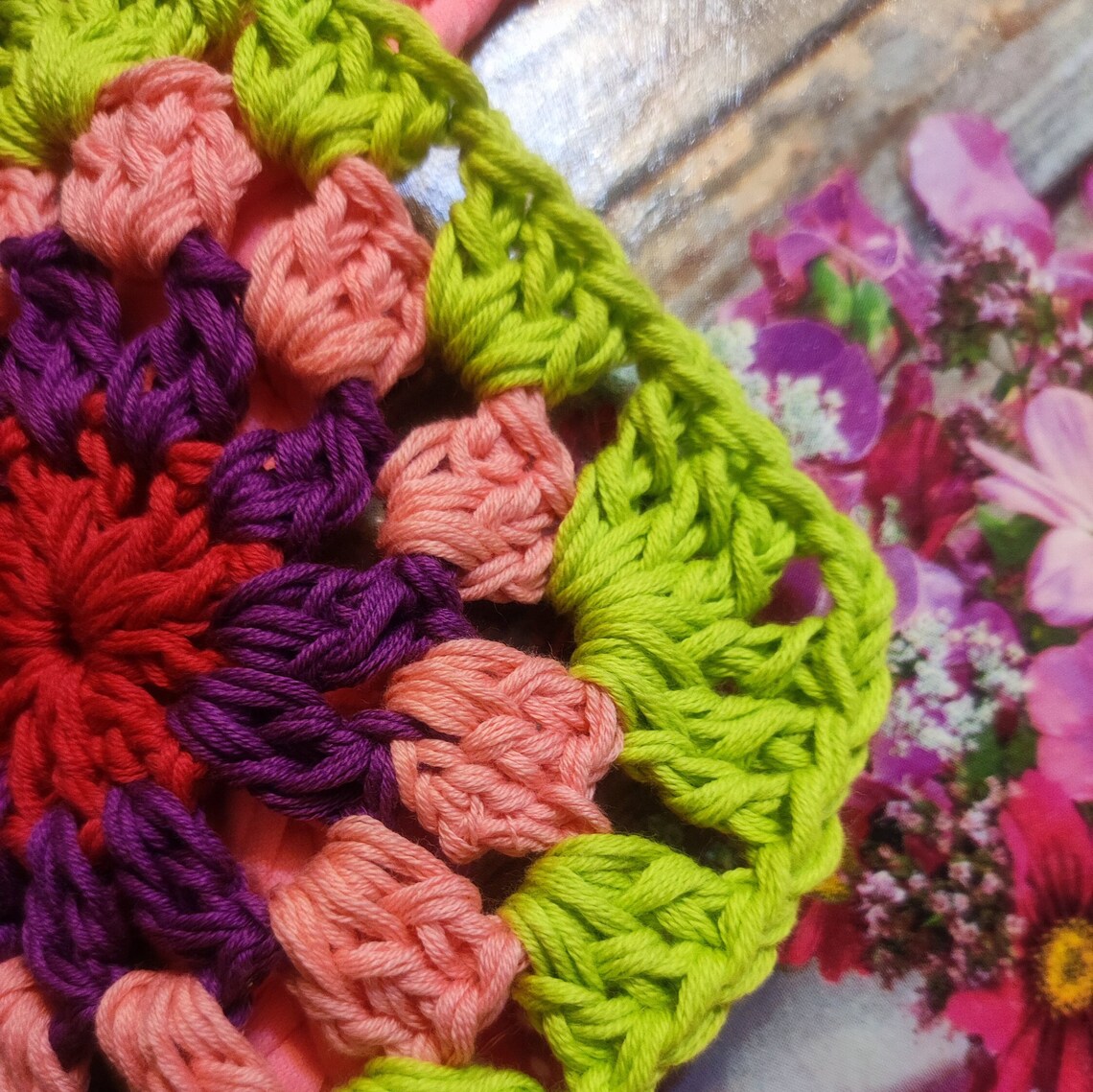 EASY PATTERN Spring Granny Square in PDF , Crochet Granny Square ...