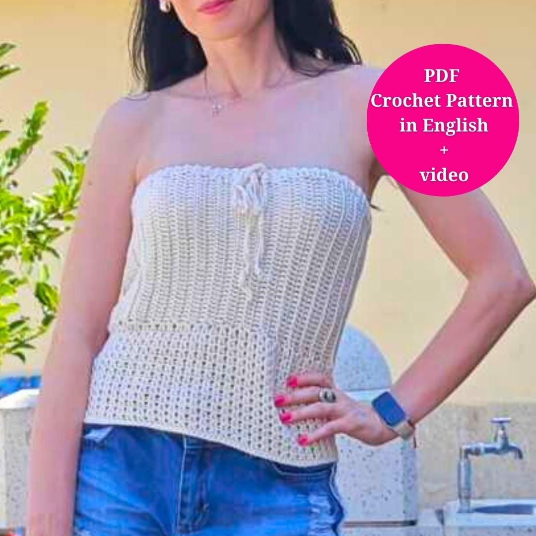 Crochet Tube Top Pattern in S- 5XL Size With Video Tutorial - Etsy