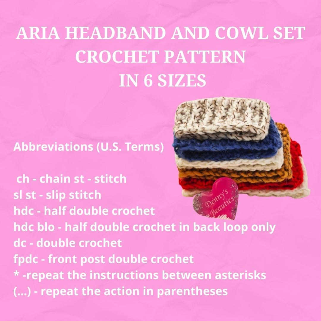 CROCHET PATTERN & VIDEO Aria Crochet Set Pattern, Quick Ribbed Headband ...