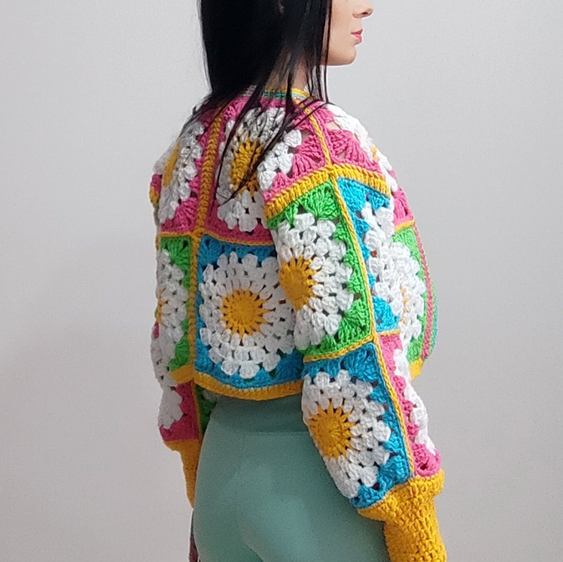 Daisy Crochet Cardigan Pattern in PDF Crochet Vest With - Etsy