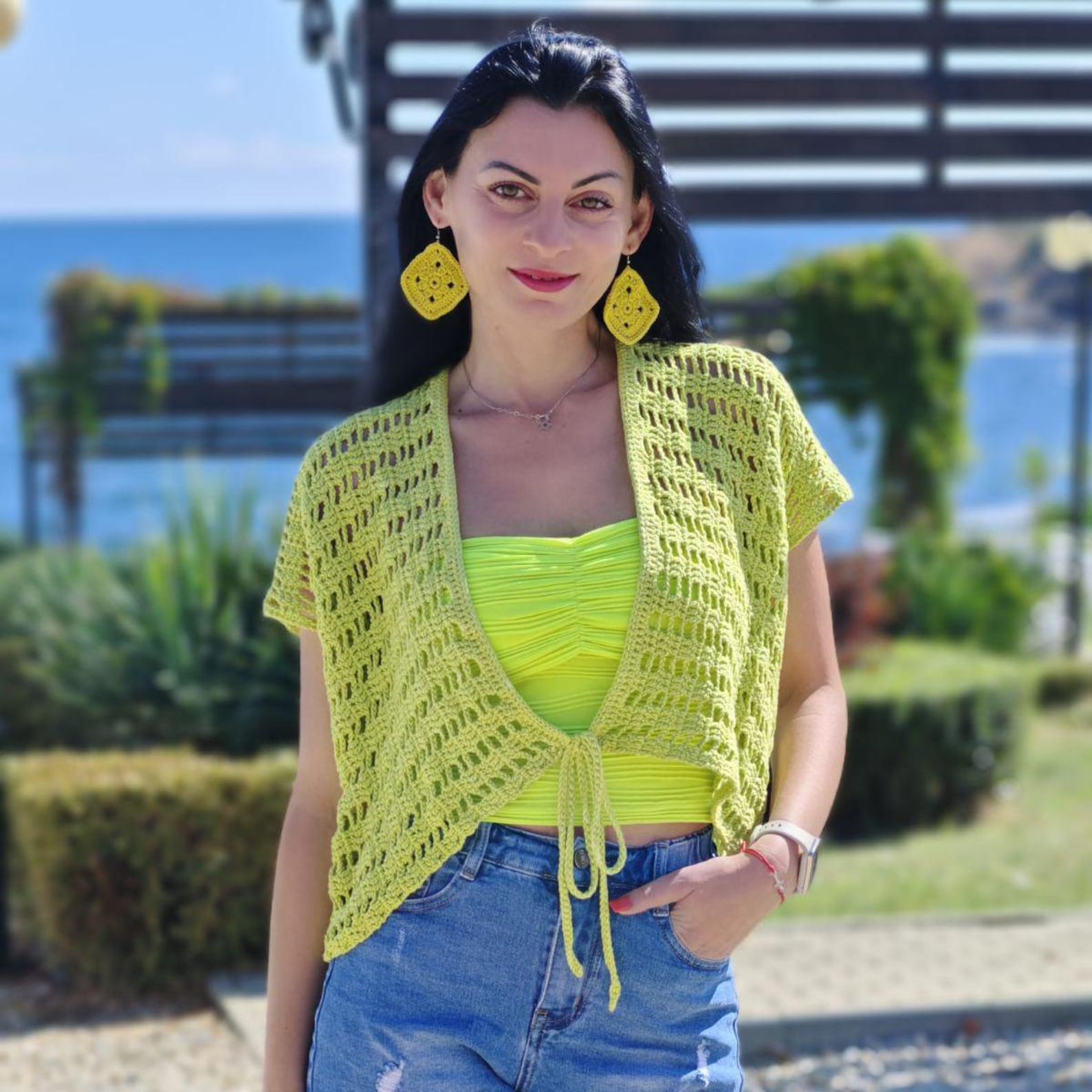 Crochet Summer Lace Cover up With Ties Pattern in PDF- S - 5XL Sizes ...