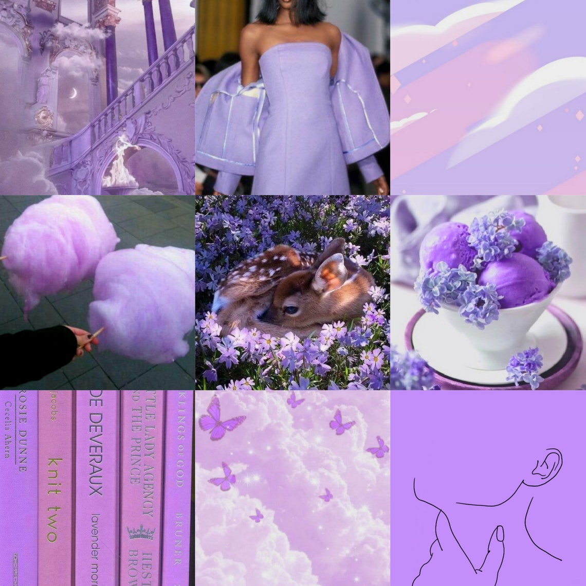 60 Digital Purple Aesthetic Collage Kit Purple Collage Kit Etsy Uk