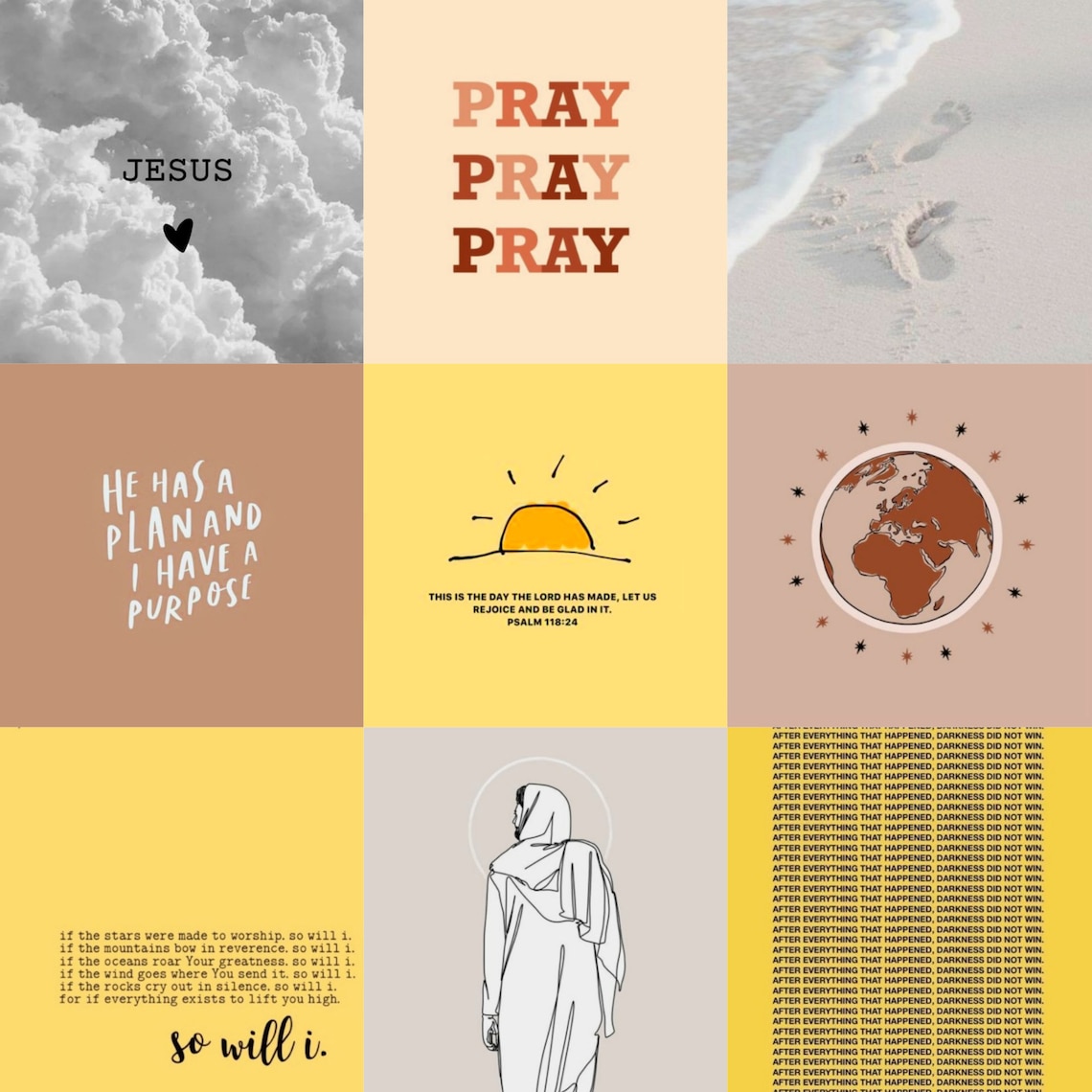 60 DIGITAL Christian Aesthetic Collage Kit Christian Collage Kit ...