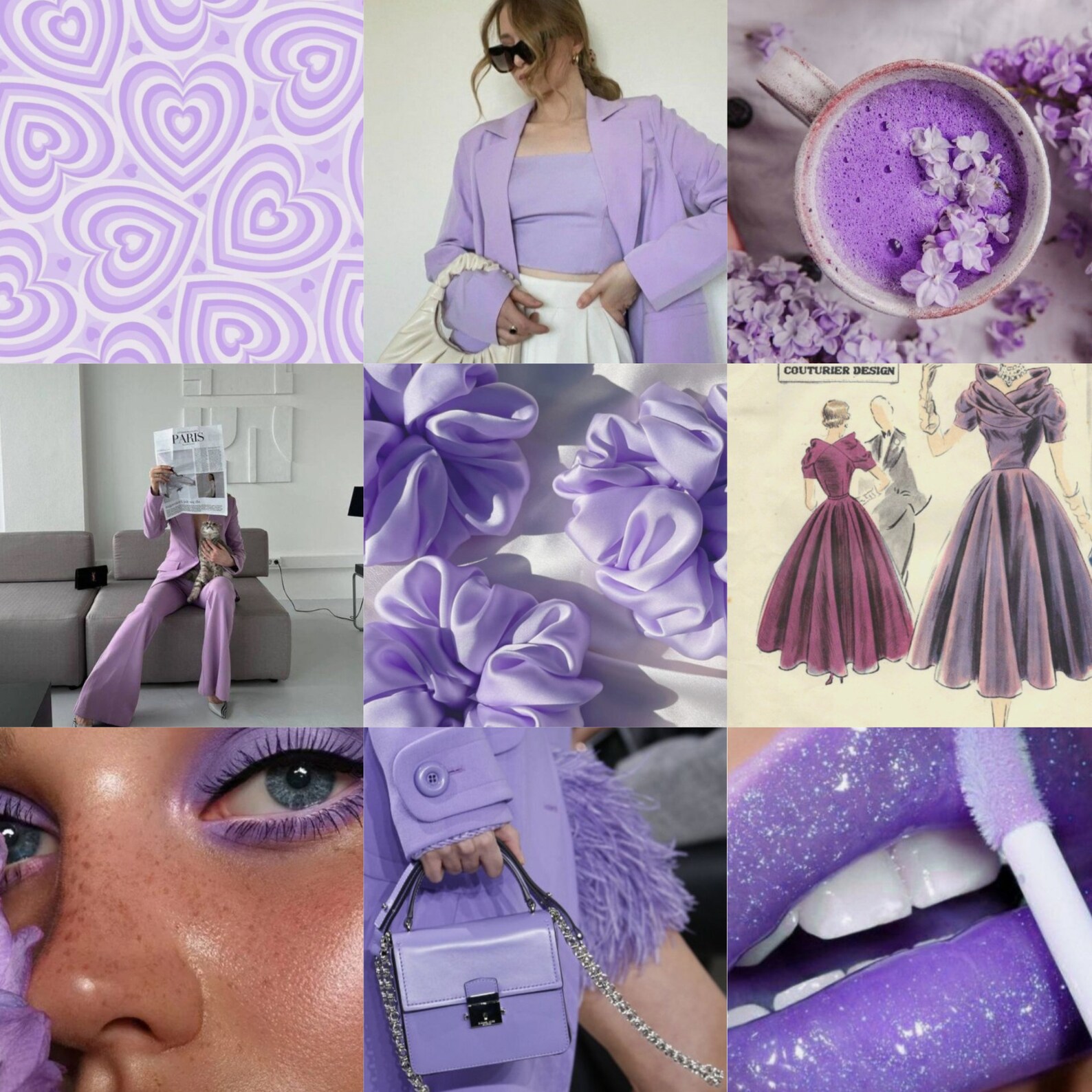 60 DIGITAL Purple Aesthetic Collage Kit Purple Collage Kit Purple Photo ...