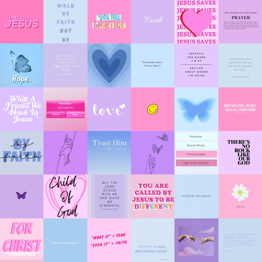 60 DIGITAL Christian Aesthetic Collage Kit Christian - Etsy