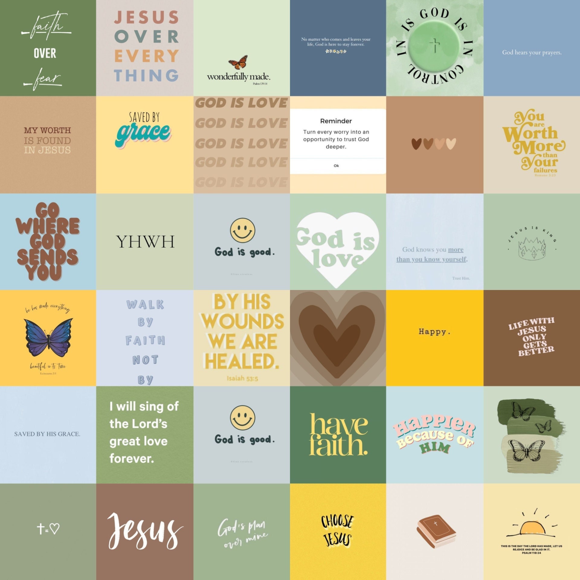 60 DIGITAL Christian Aesthetic Collage Kit Christian Collage Kit ...