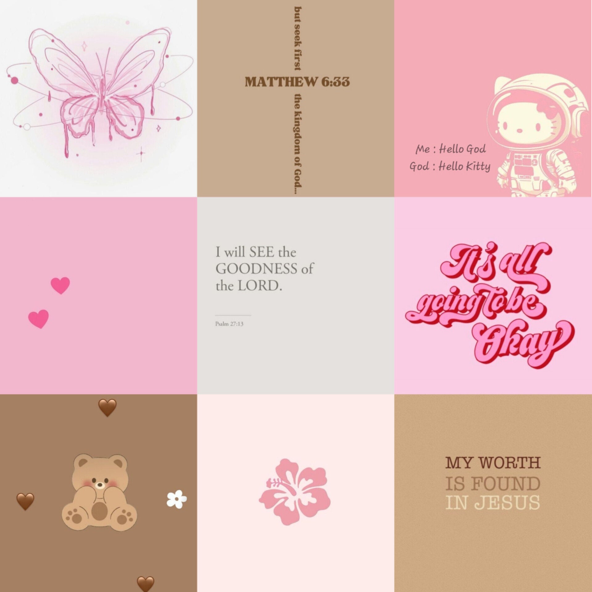 60 DIGITAL Coquette Christian Aesthetic Kit Pink and Cream Collage Kit ...