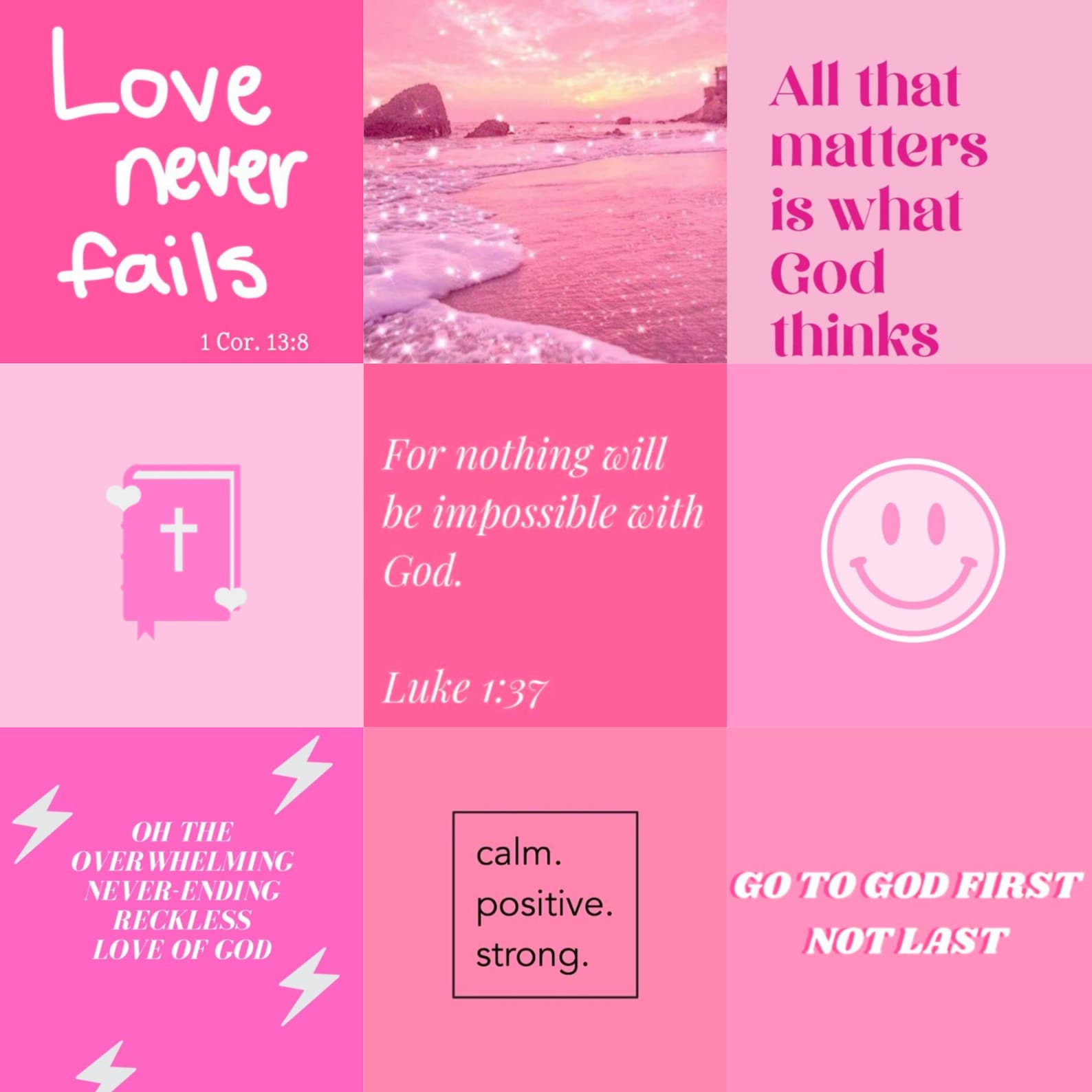 60 DIGITAL Pink Christian Aesthetic Collage Kit Christian Collage Kit ...