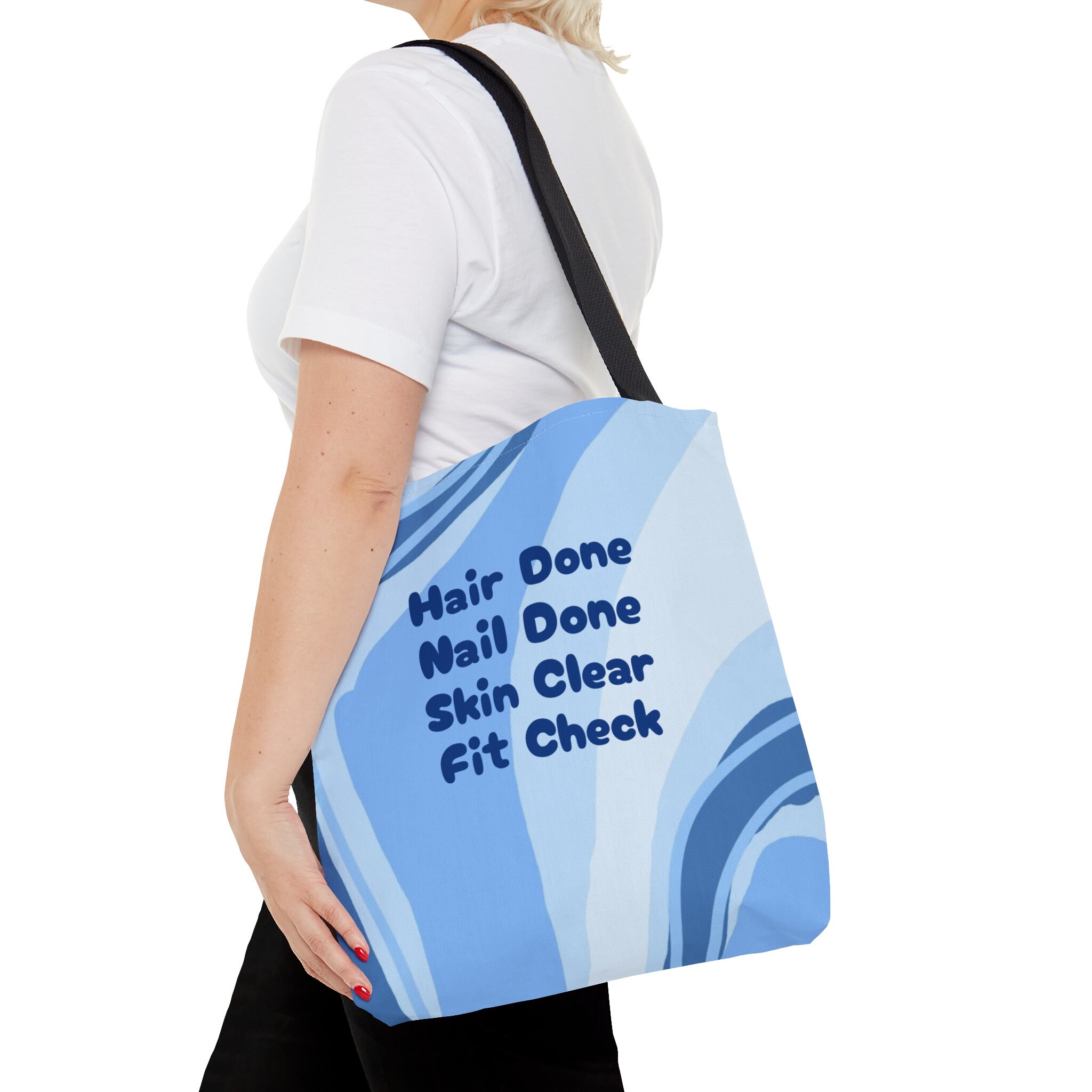 Blue Marble Tote Blue Shoulder Bag Spring Fashion Grocery - Etsy
