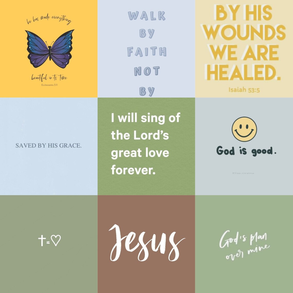60 DIGITAL Christian Aesthetic Collage Kit Christian Collage Kit ...