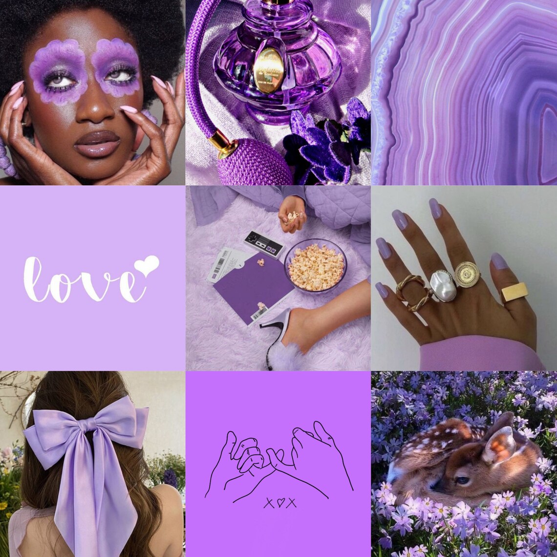 60 DIGITAL Purple Aesthetic Collage Kit Purple Collage Kit Purple Photo ...