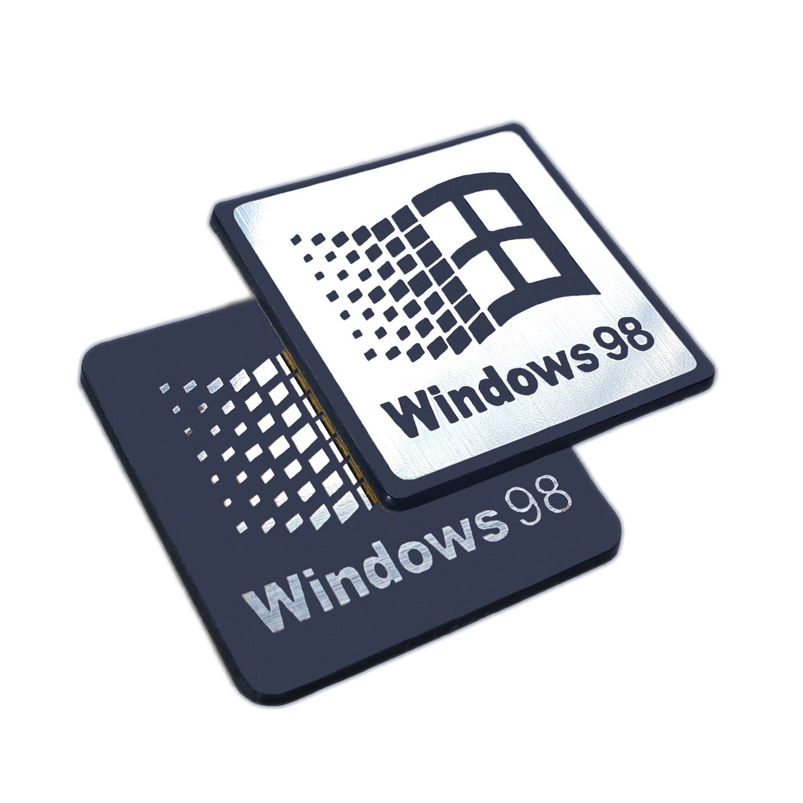 Windows 98 - Sticker Case Badge Emblem Aufkleber Decal - Two Emblems ...
