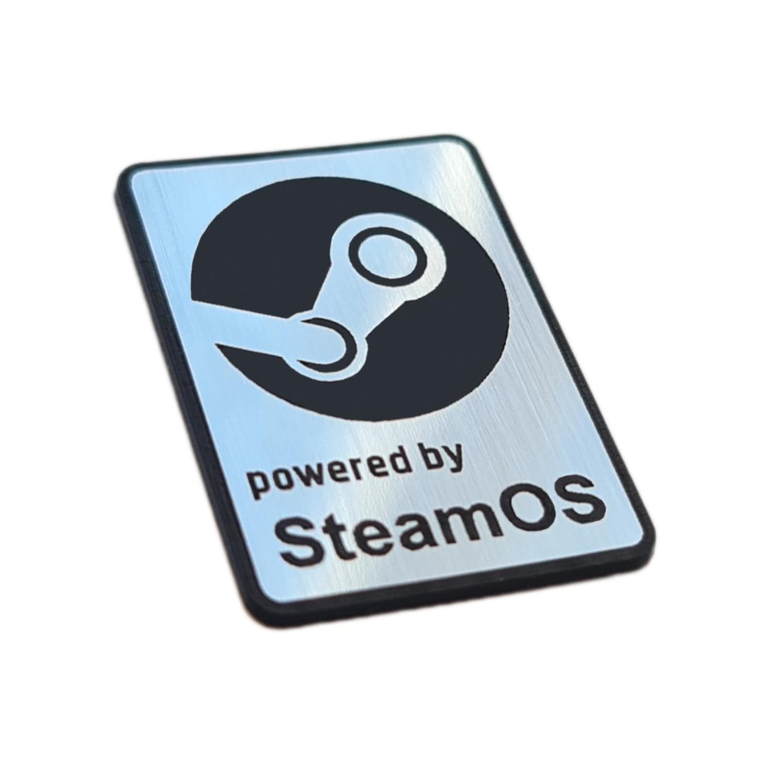 Steamos Linux Sticker Case Badge - Chrome Reflective - 35mm X 25mm (TWO ...