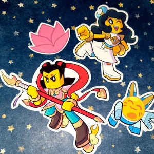 Ne Zha and Chang'e Matted Stickers - Etsy