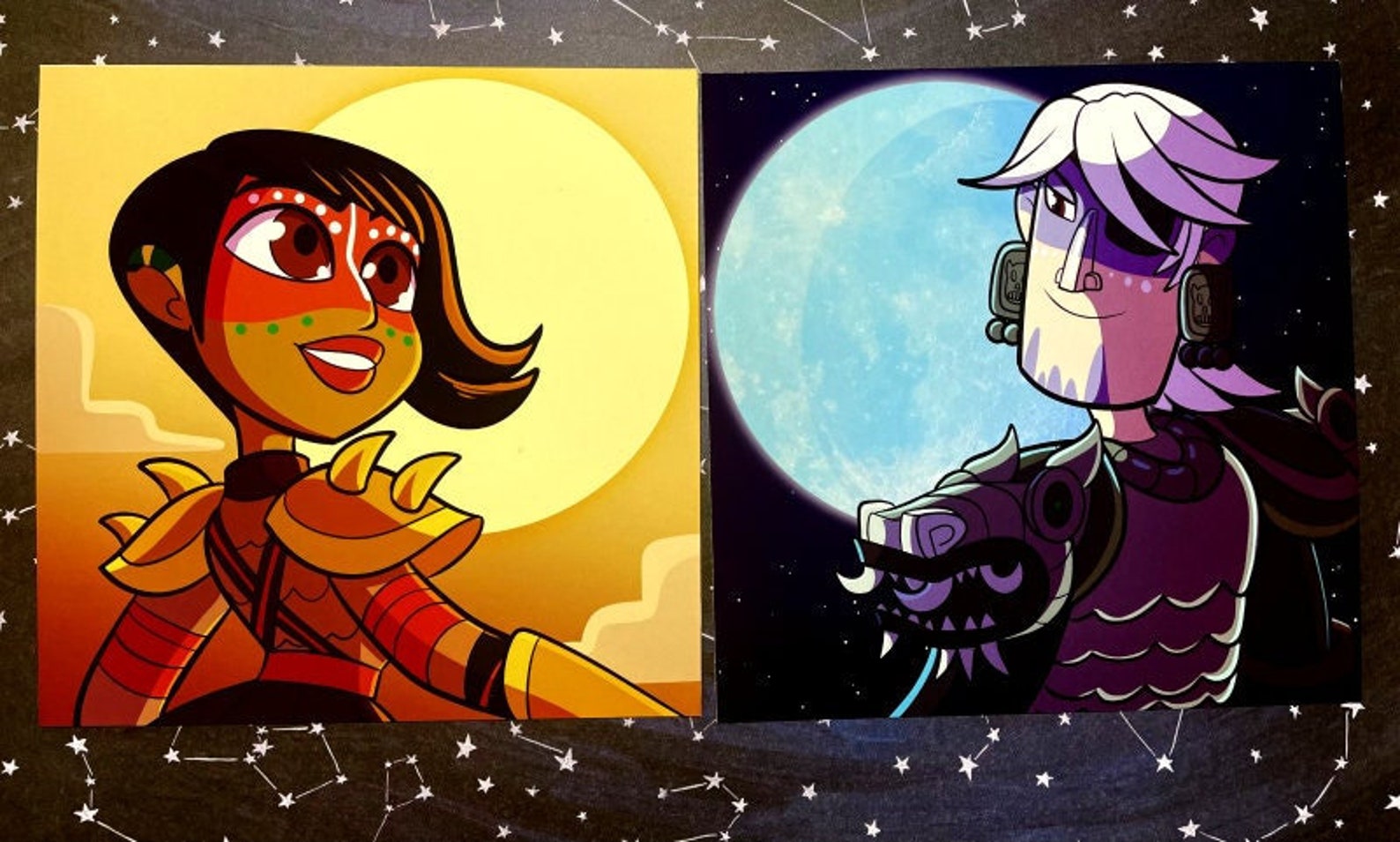 Maya and the Three Maya and Zatz 5x5 Art Print Set | Etsy