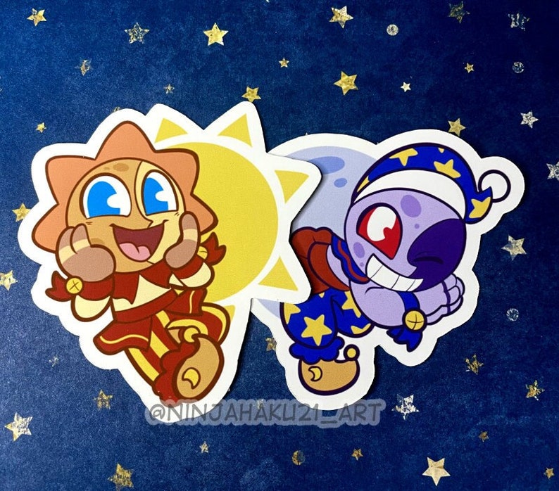 FNAF: Security Breach Sun and Moon Chibi 3 Inch Matted - Etsy