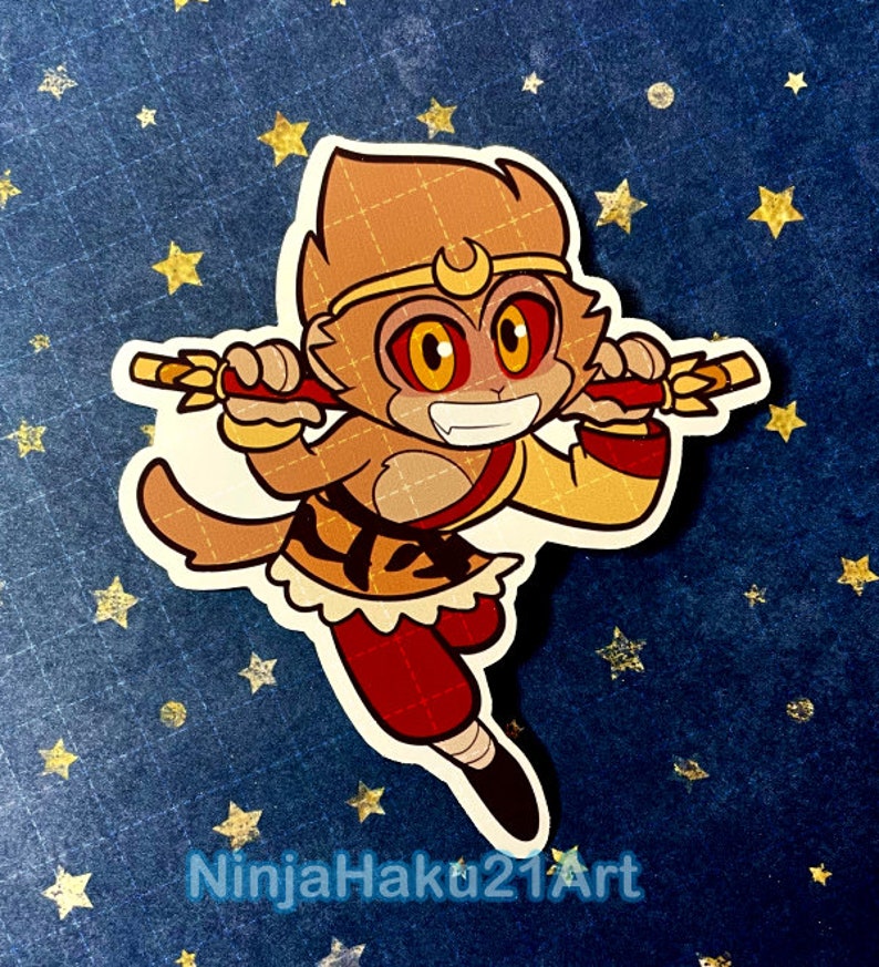 Journey to the West Chibi Stickers Sun Wukong Macaque - Etsy