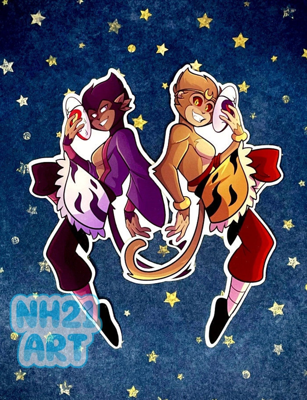 JTTW Wukong and Macaque 4.3 Inch Tall Matted Stickers Journey to the ...