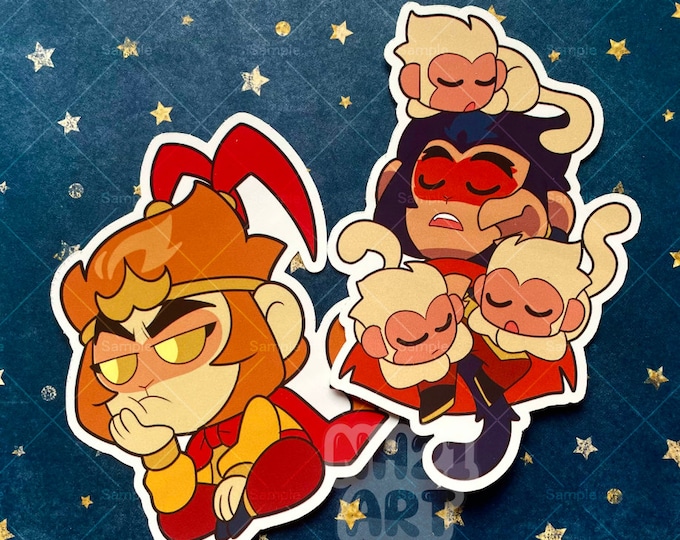Grumpy Hero and Sleeping Warrior | Matte Stickers - Etsy