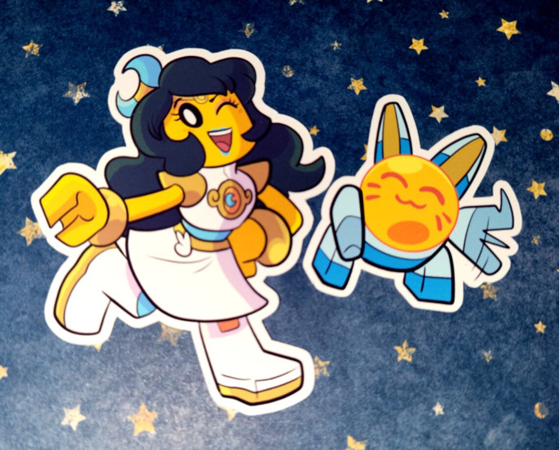 Ne Zha and Chang'e Matted Stickers - Etsy