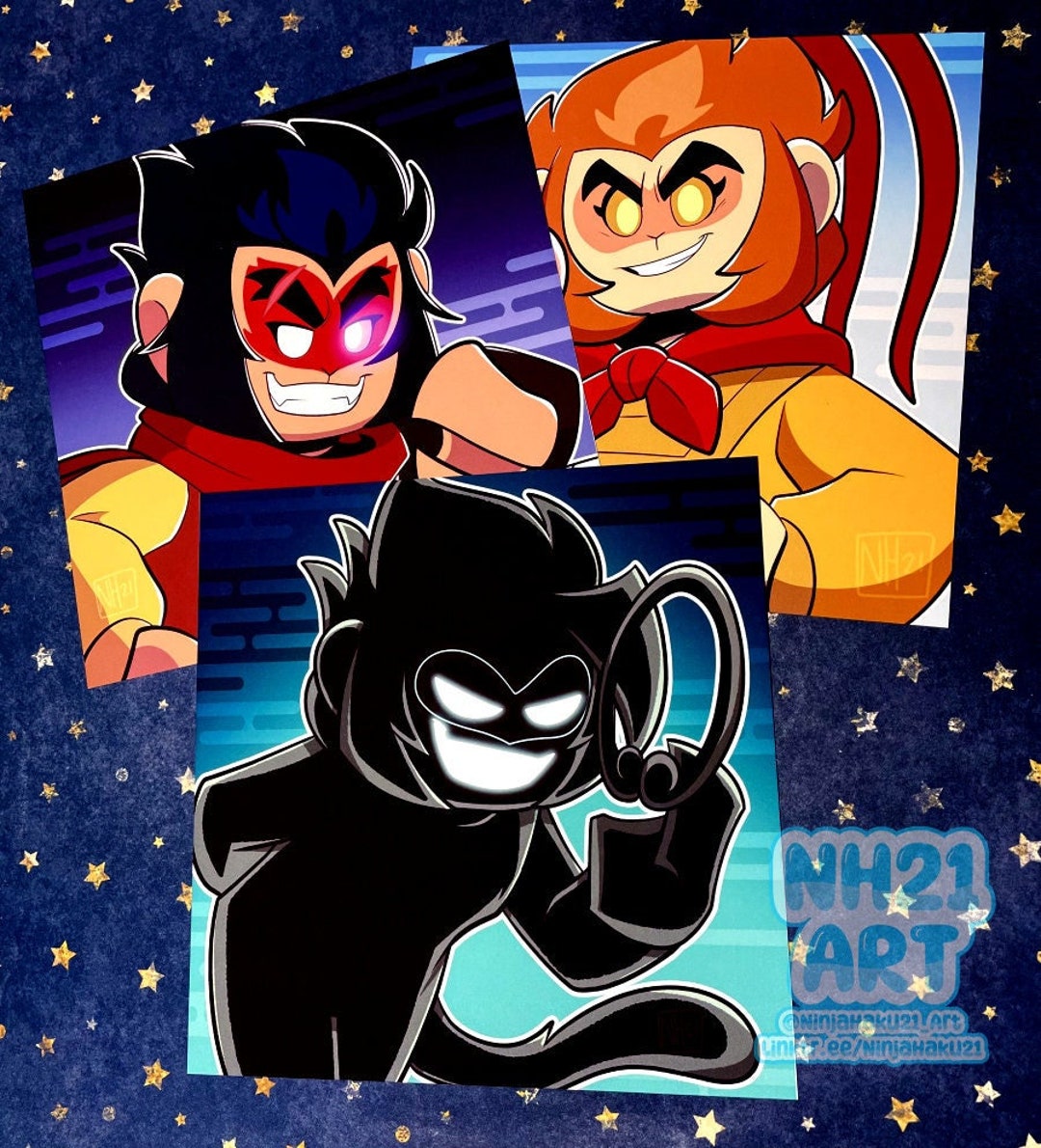 LMK Demon Monkeys 5x5 Art Prints - Etsy