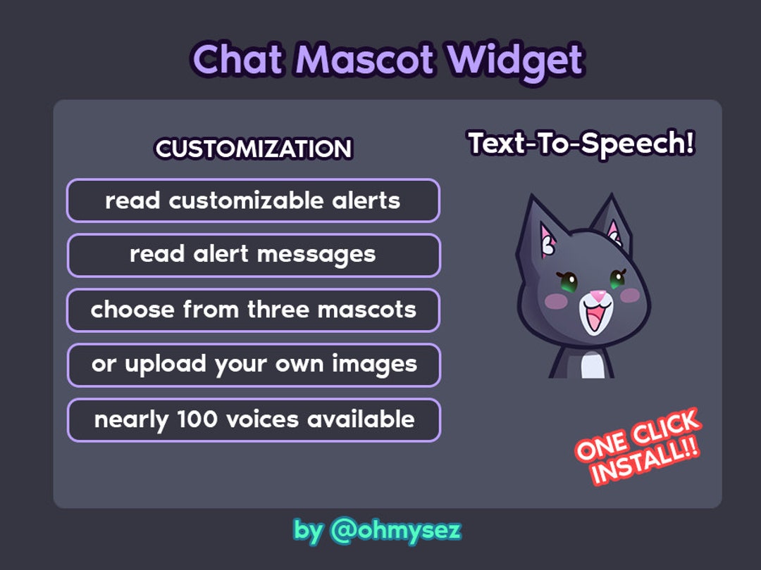Chat Mascot Widget - Twitch TTS Text-to-speech Text to Speech Voice ...