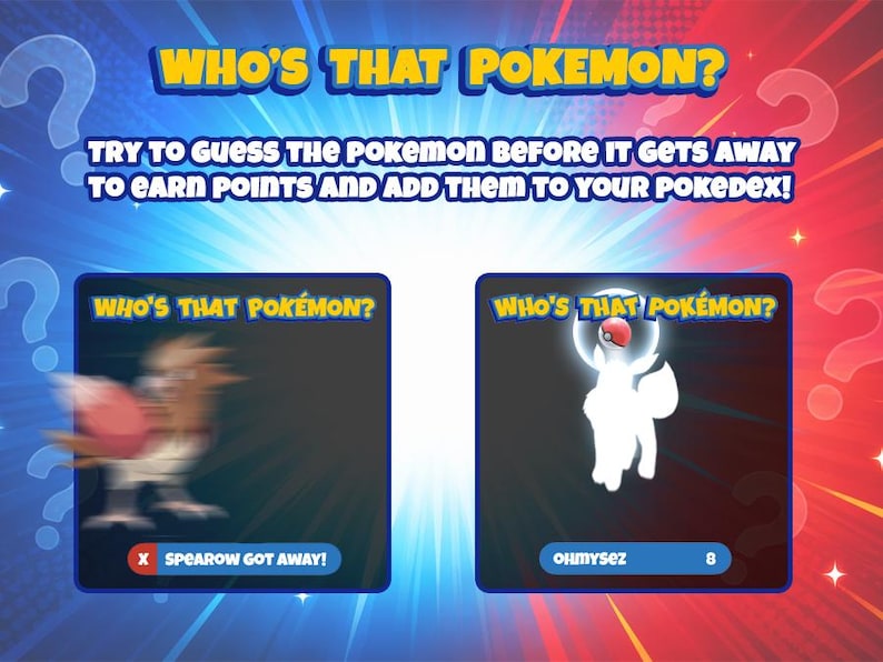Who’s That Pokémon? – Interactive Pokemon Guess Chat Game Widget ...