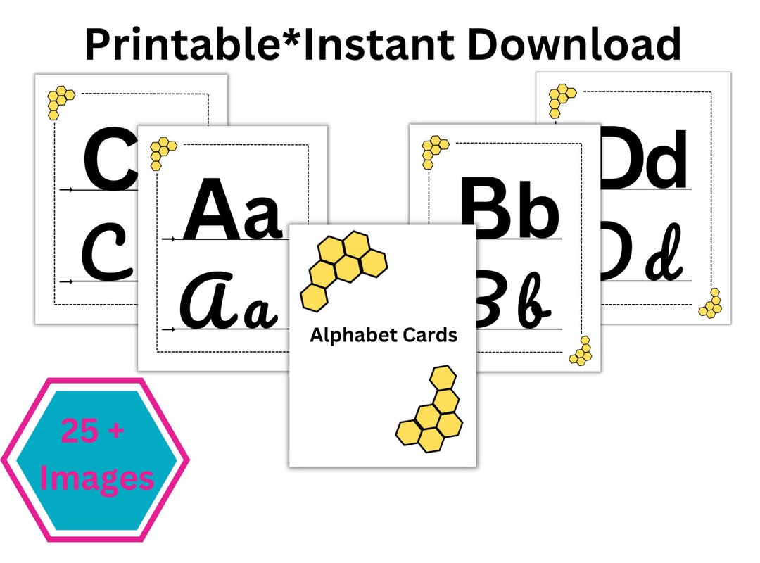 Alphabet Wall Cards Bee Themed - Etsy