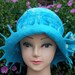 Womens Light Blue Summer Felted Hat With Brim.thin Nuno Felt.original ...