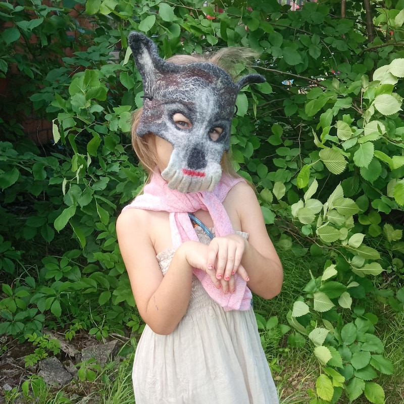 Black Wolf Therian Mask Etsy