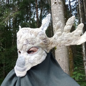 Felt Elk Mask: Unisex Wool Deer Headwear, Halloween Costume - Etsy