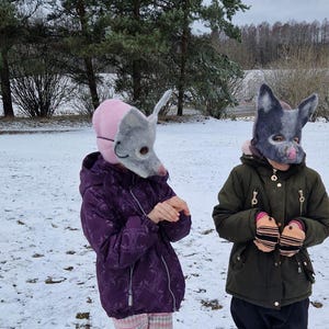 Luxury Kids Felt Mouse Mask.therian Mask.headwear.rat Carnival Mask ...