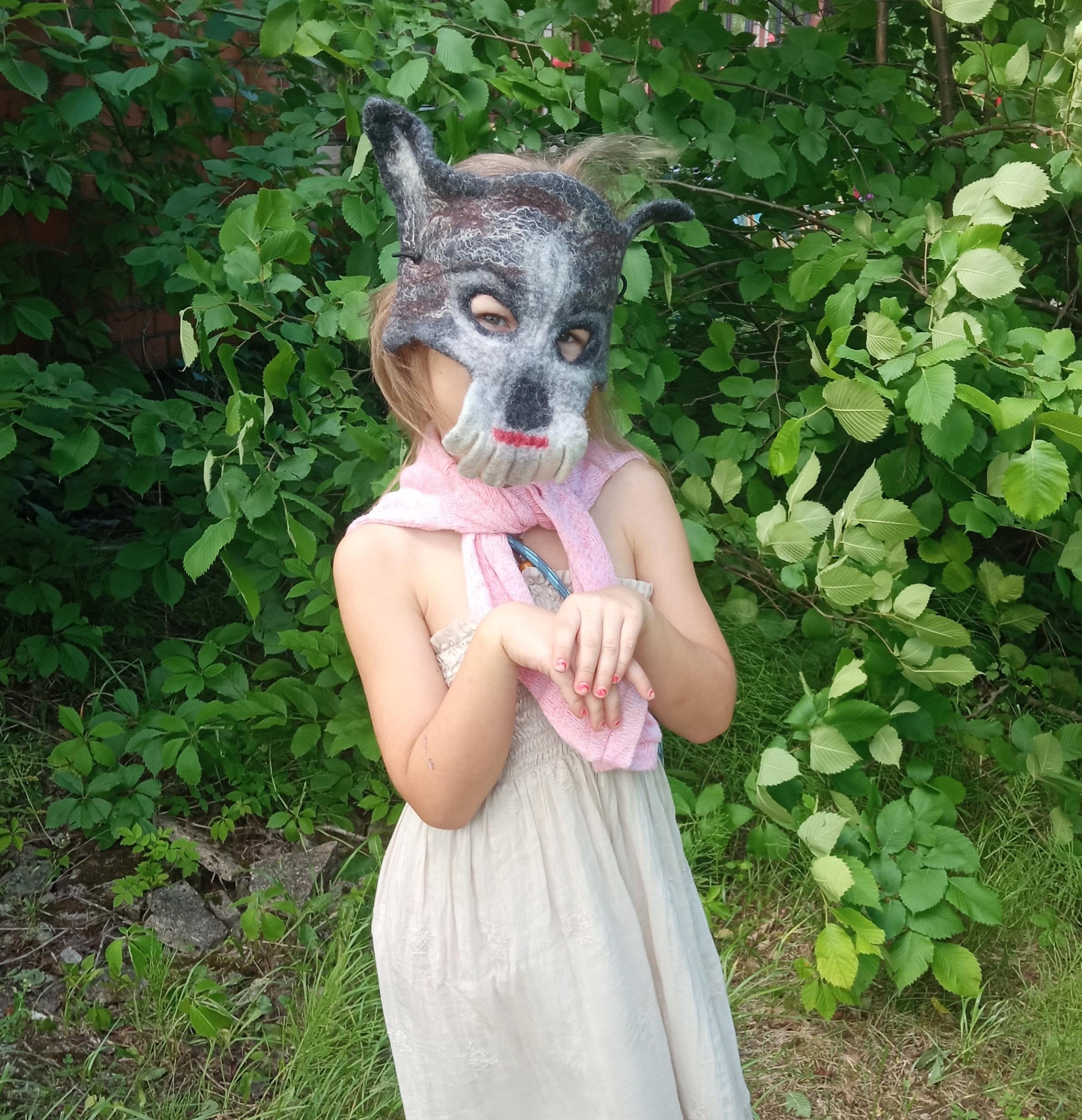 Luxury Felt Wolf Mask.childrens Wolf Mask.therian Mask.festival ...