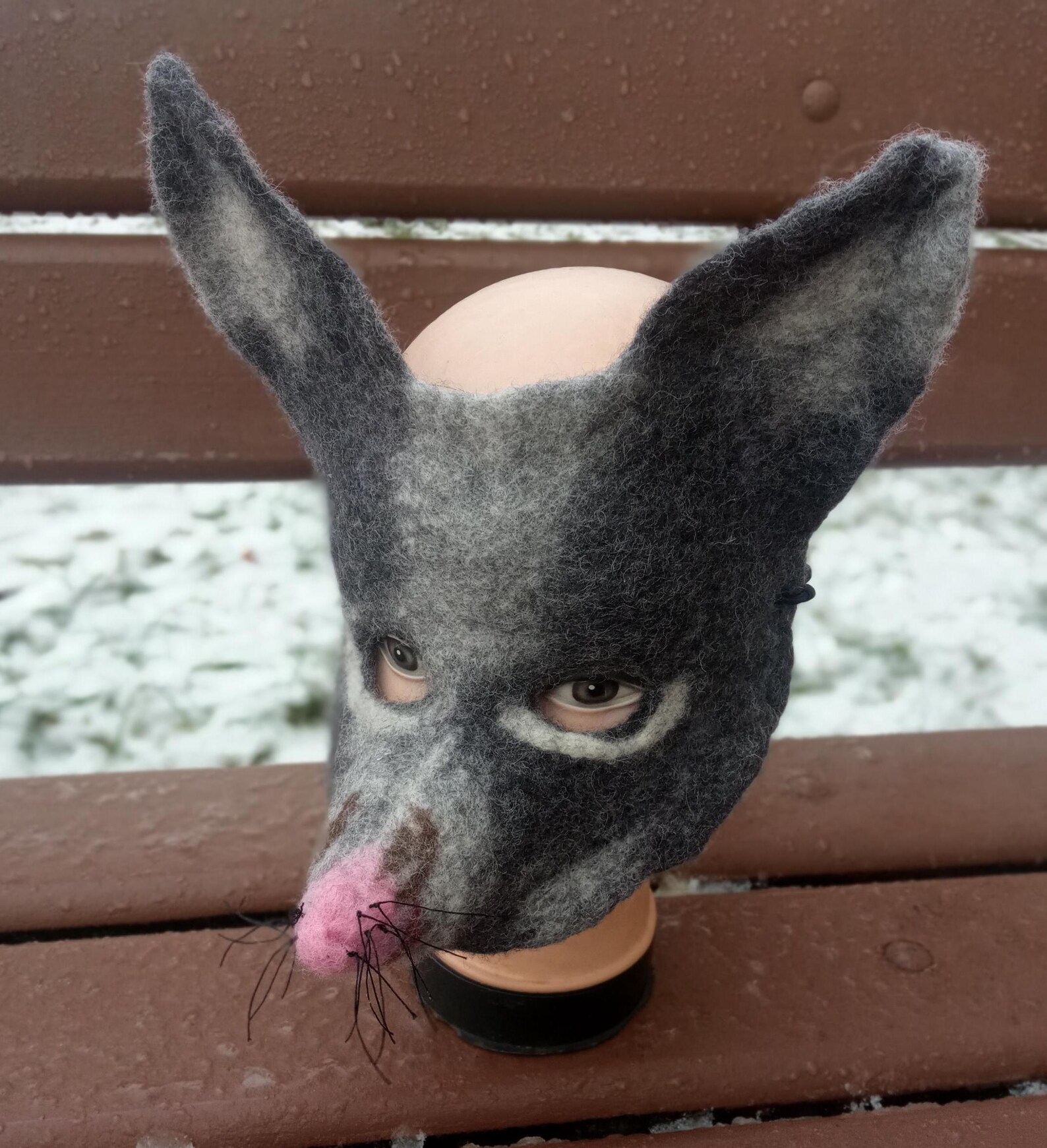 Luxury Kids Felt Mouse Mask.therian Mask.headwear.rat Carnival Mask ...