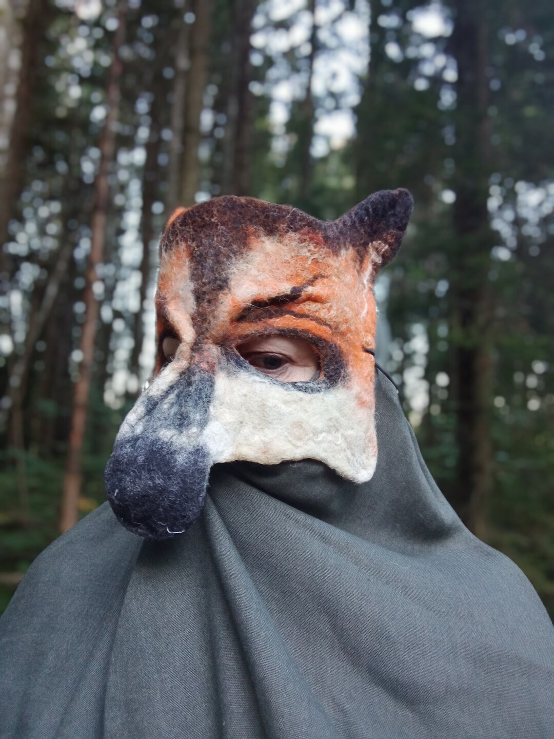Luxury Felted Fox Mask Unisex Adults.therian Mask.festival Headwear ...