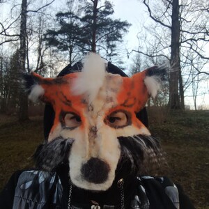Luxury Felted Fox Mask Unisex Adults.therian Mask.festival Headwear ...