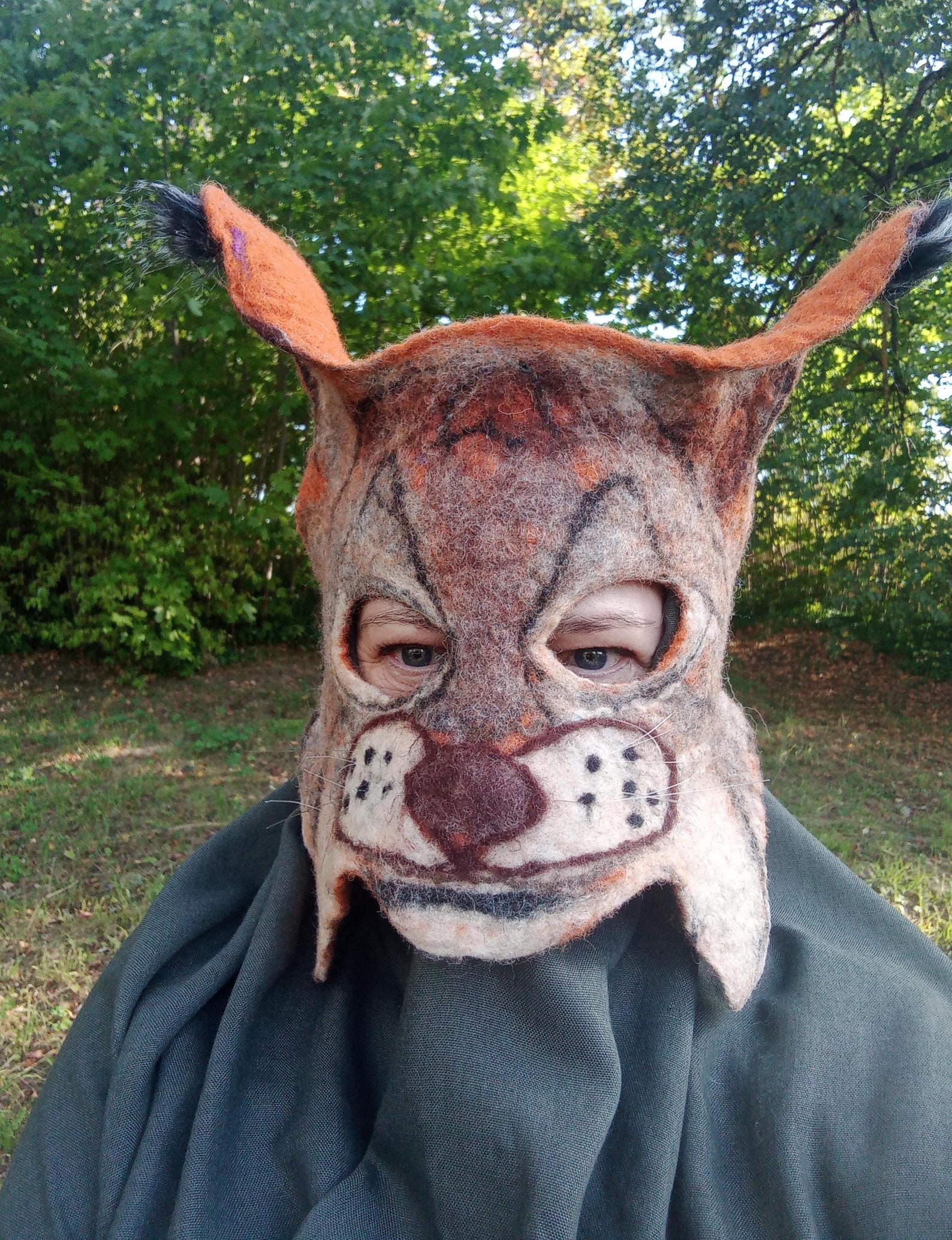 Felted Mask of Lynx/cat Unisex Adult.festival Headwear.carnival Mask ...