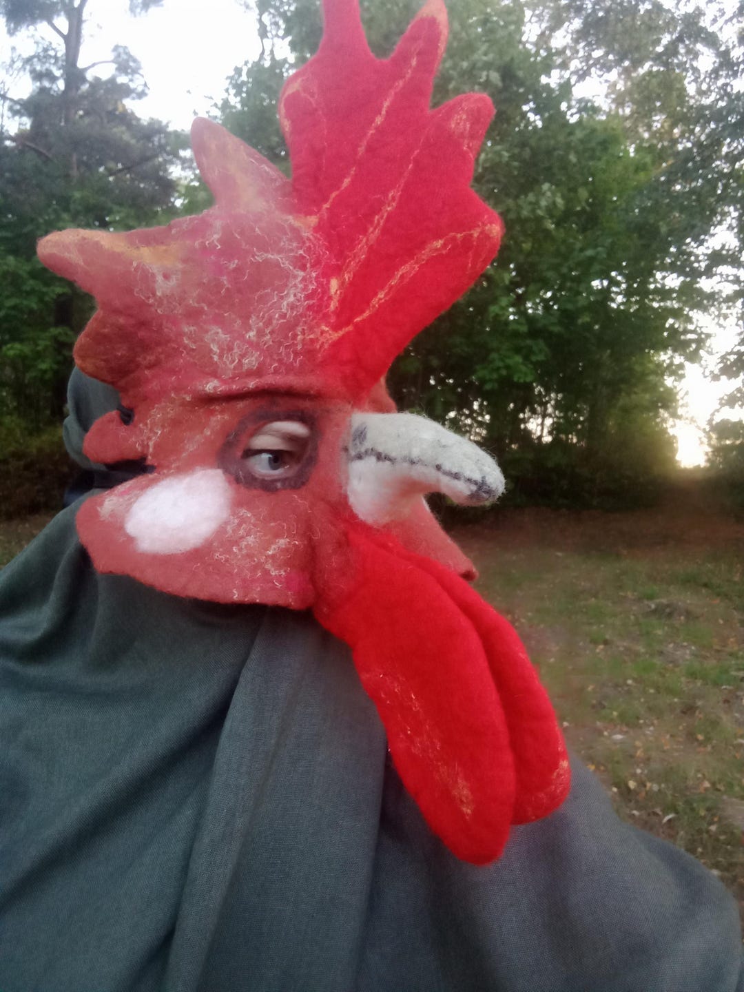 Luxuru Felted Rooster Mask Adults Unisex.festival Headdress.carnival ...
