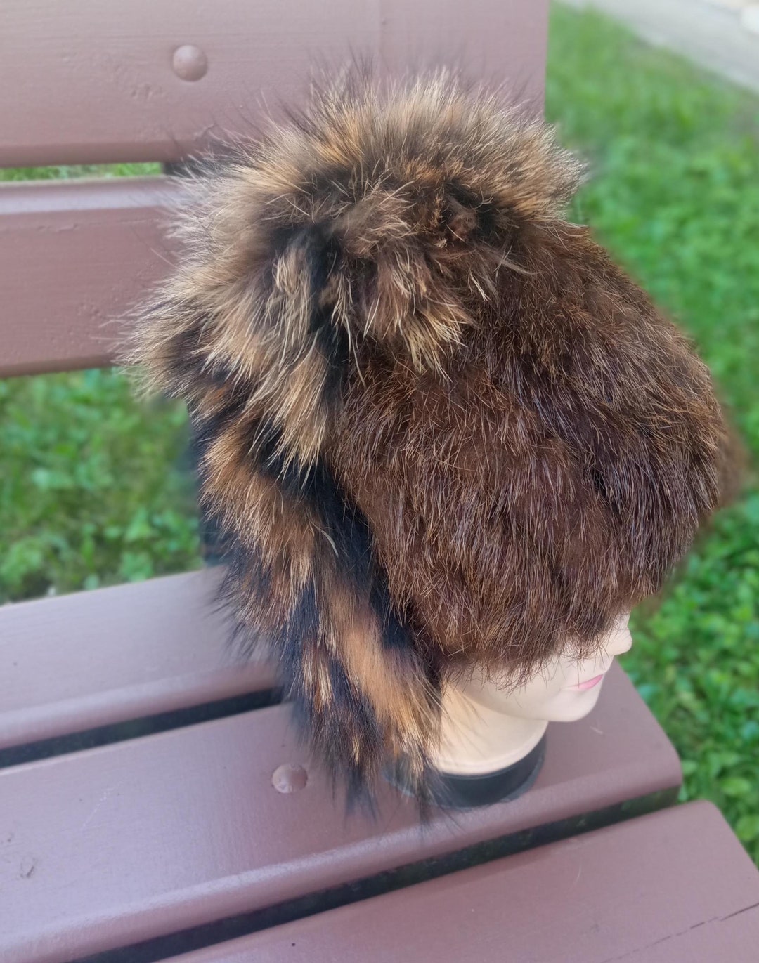 Original Womens Nutria Hat With Fox Fur.brown Nutria Winter Hat.fashion ...