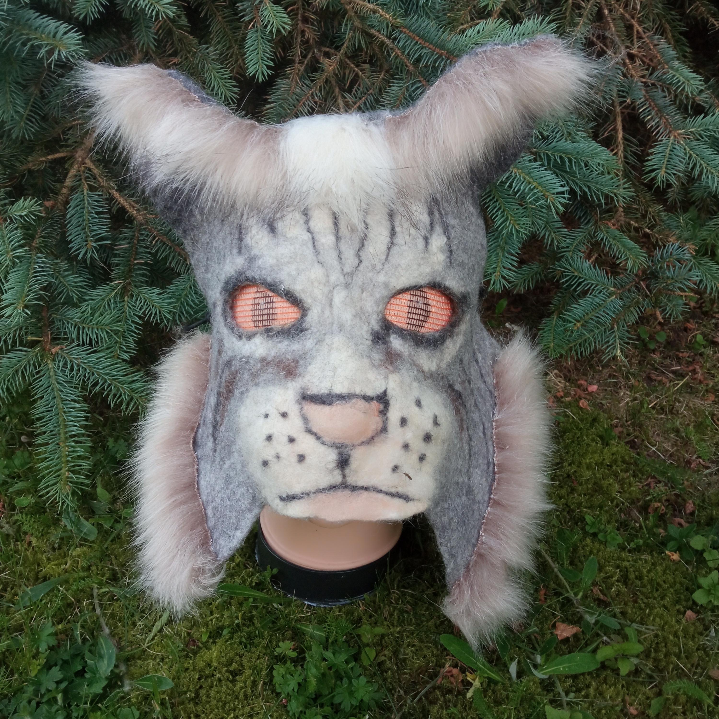 Felted Mask of Lynx/cat Unisex Adult.festival Headwear.carnival Mask ...
