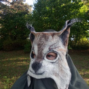 Felted Mask of Lynx/cat Unisex Adult.festival Headwear.carnival Mask ...