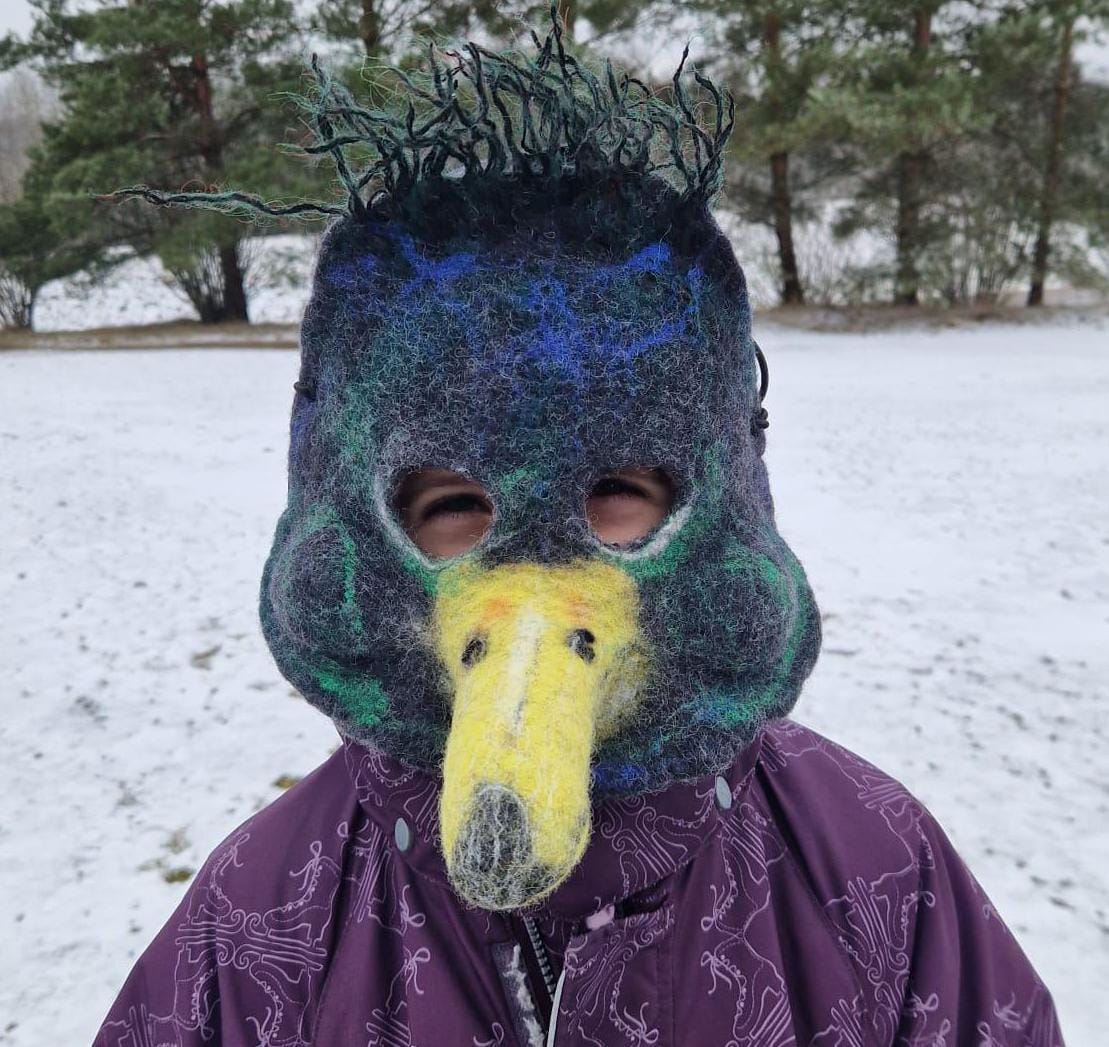 Luxury Kids Teen Felt Duck Mask.therian Mask.headwear.carnival Goose ...