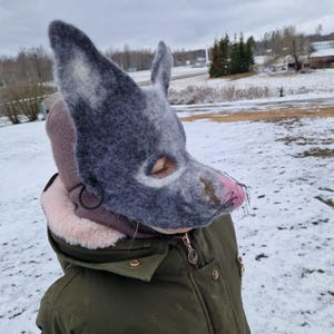 Luxury Kids Felt Mouse Mask.therian Mask.headwear.rat Carnival Mask ...