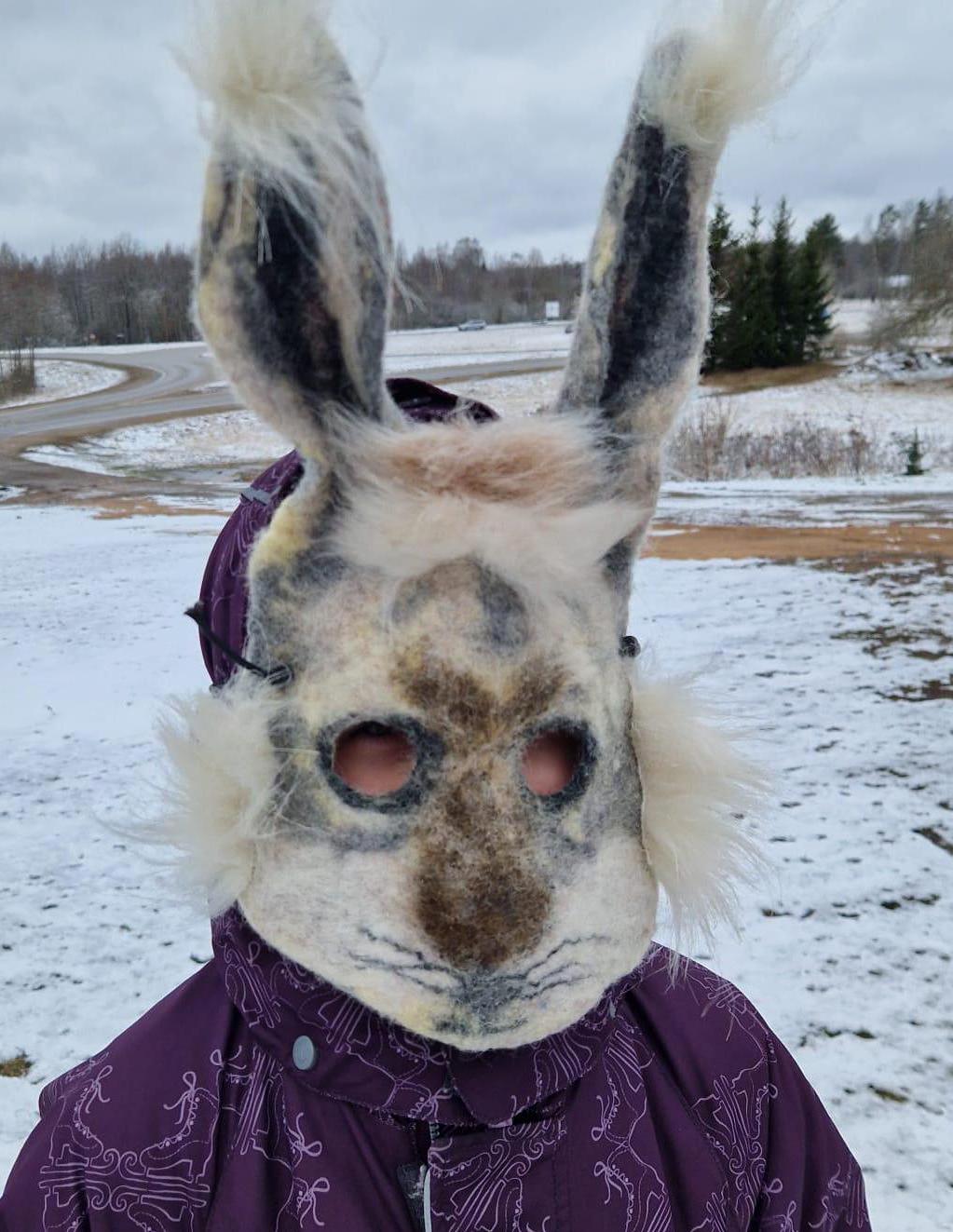 Luxury Childrens Felted Bunny Mask.therian Mask.headdress.carnival ...
