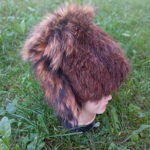 Original Womens Nutria Hat With Fox Fur.brown Nutria Winter Hat.fashion ...