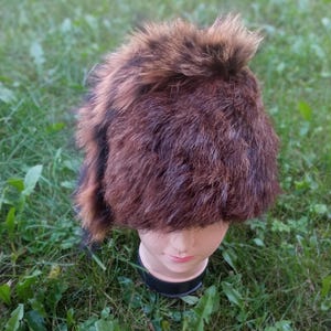 Original Womens Nutria Hat With Fox Fur.brown Nutria Winter Hat.fashion ...