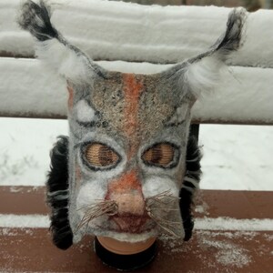 Felted Mask of Lynx/cat Unisex Adult.festival Headwear.carnival Mask ...